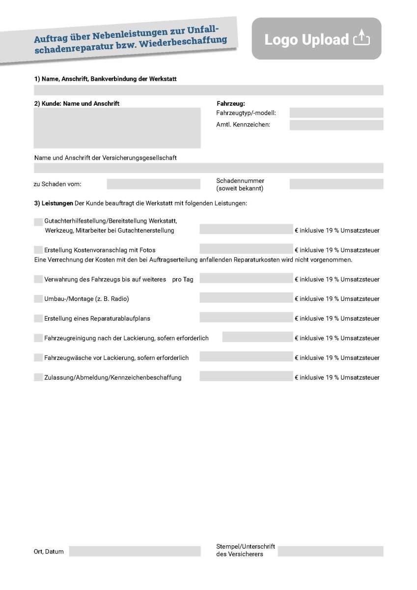 Muster Auftrag Nebenleistungen | Formulare | Werkstattwissen ... Muster Auftrag Nebenleistungen | Formulare | Werkstattwissen ...