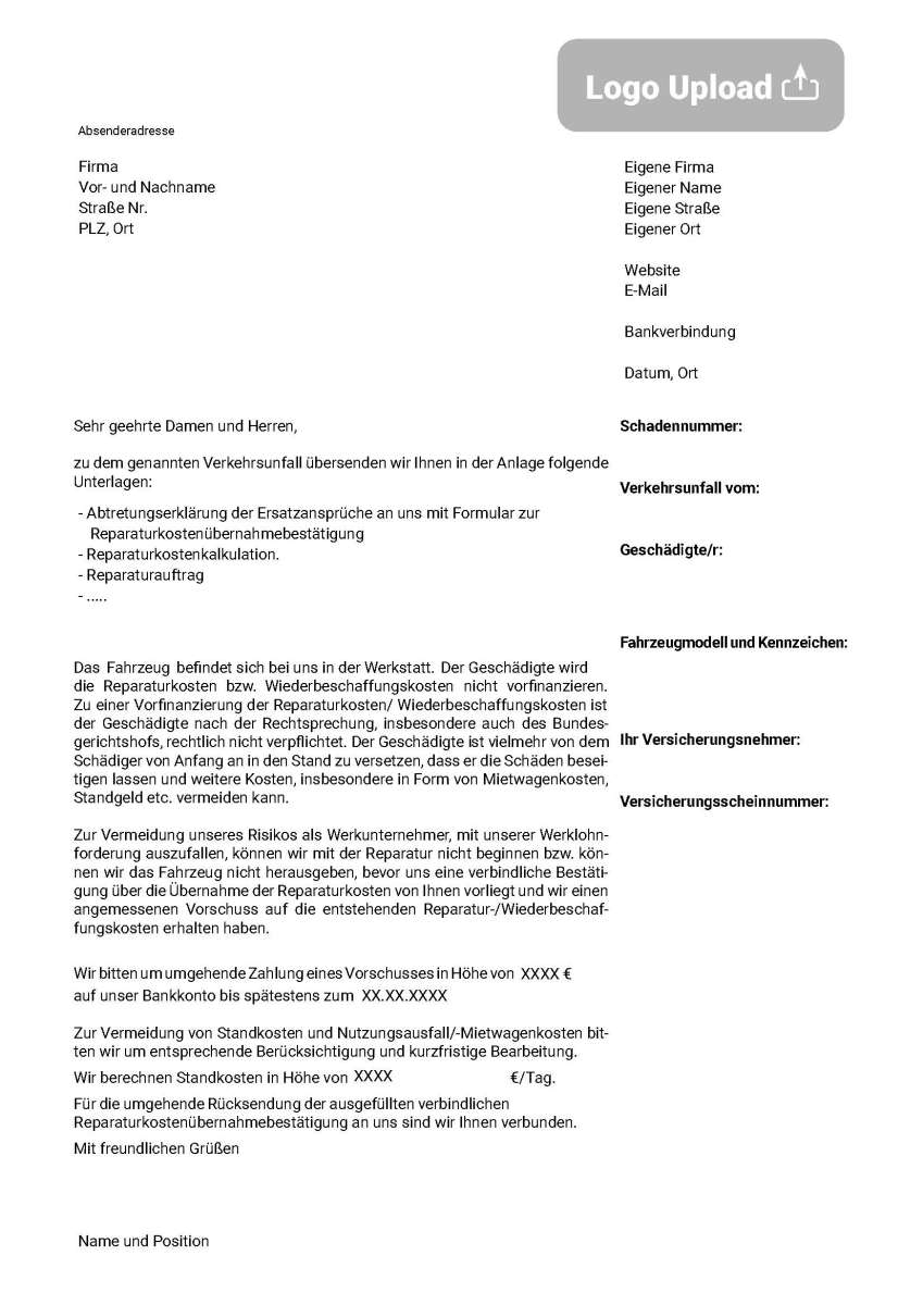 Muster Zahlungsauforderung für Haftpflichtfall | Formulare ... Muster Zahlungsauforderung für Haftpflichtfall | Formulare ...